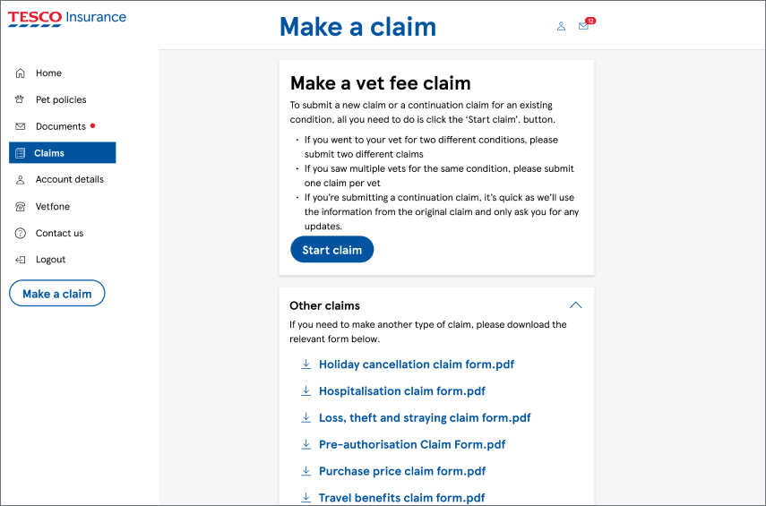 Making A Claim - Pet Insurance - Tesco Insurance